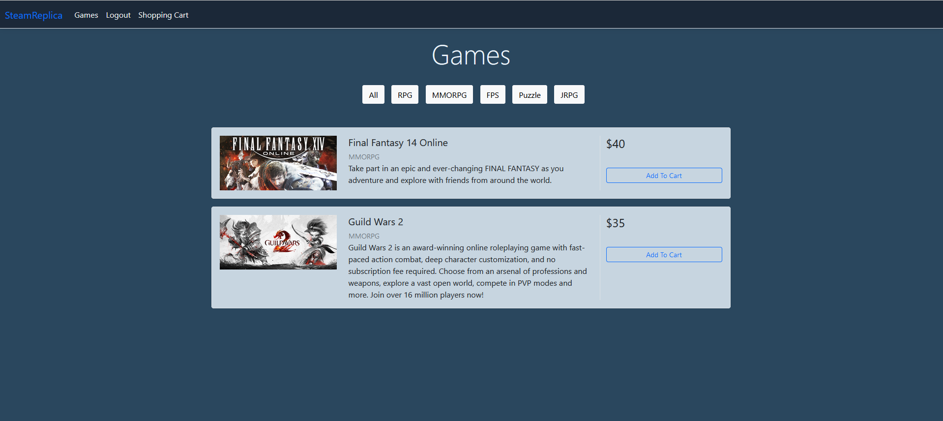 GitHub - dbaysal/SteamReplica: Coding a Steam game marketplace replica using MVC and EF Core