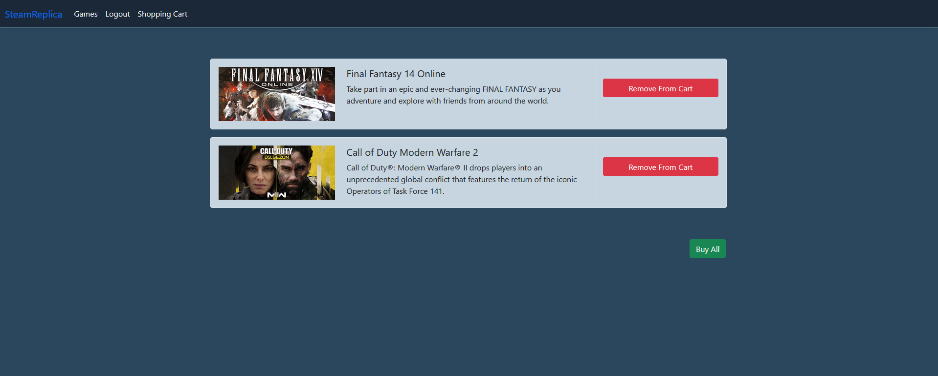 GitHub - dbaysal/SteamReplica: Coding a Steam game marketplace replica using MVC and EF Core