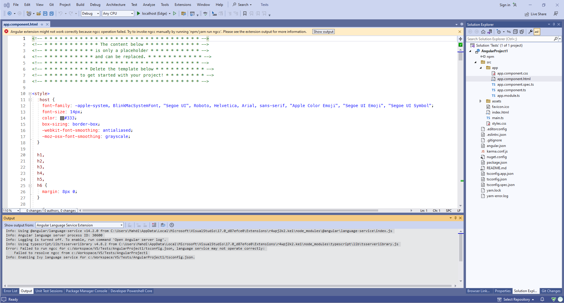 Angular 16 · Issue #63 · microsoft/vs-ng-language-service · GitHub