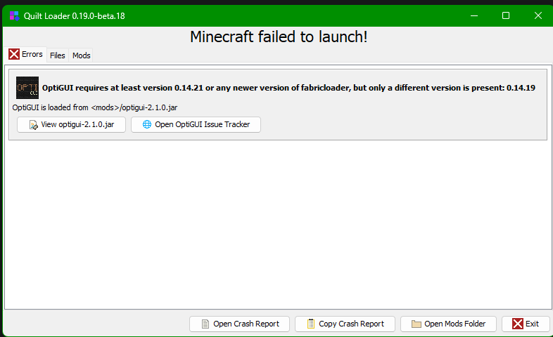 [BUG] quilt incompatible · Issue #54 · opekope2/OptiGUI · GitHub