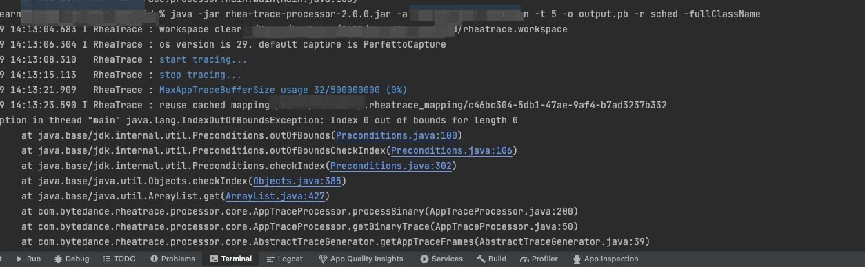 启动trace后报错：Index 0 out of bounds for length 0 · Issue #101 · bytedance ...