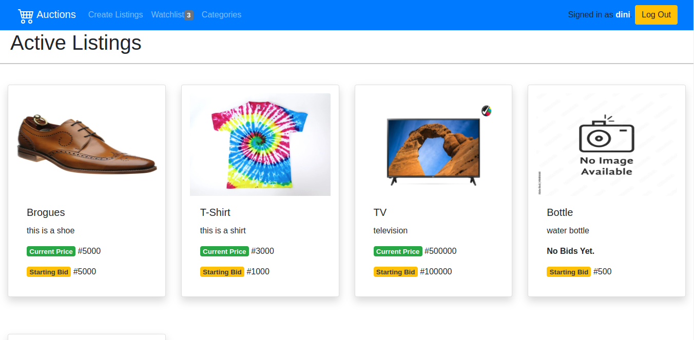 GitHub - ikdini/Project-2-e-Commerce: cs50 Web Programming Project 2