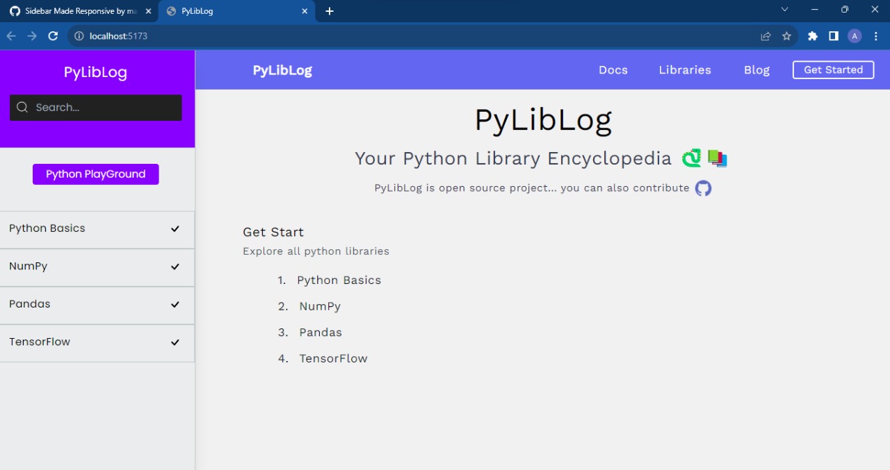 Small Change , Change the color of the navbar · Issue #148 · thecuriousteam/PyLibLog · GitHub