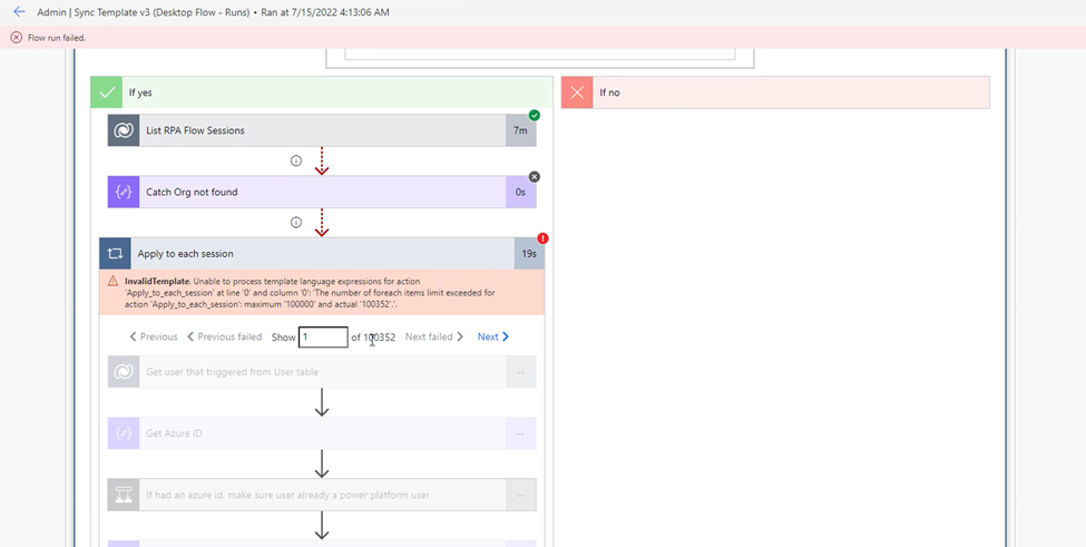 [CoE Starter Kit - QUESTION] List RPA Flow Sessions error handling ...