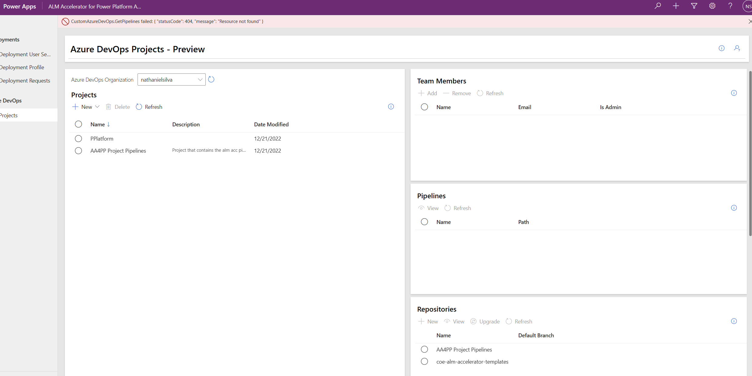 [ALM Accelerator - BUG]: Unable to successfully create ALM Project · Issue #4490 · microsoft/coe ...