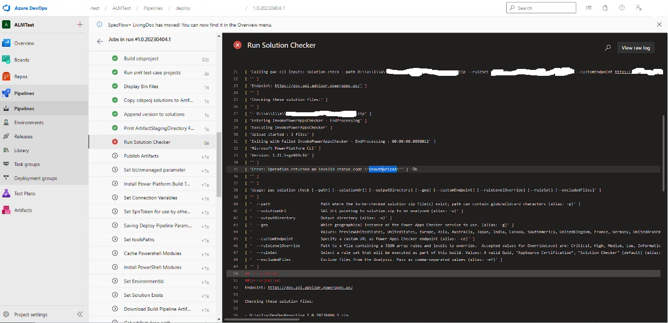 [ALM Accelerator - QUESTION] Solution Checker Fails · Issue #5192 · microsoft/coe-starter-kit ...