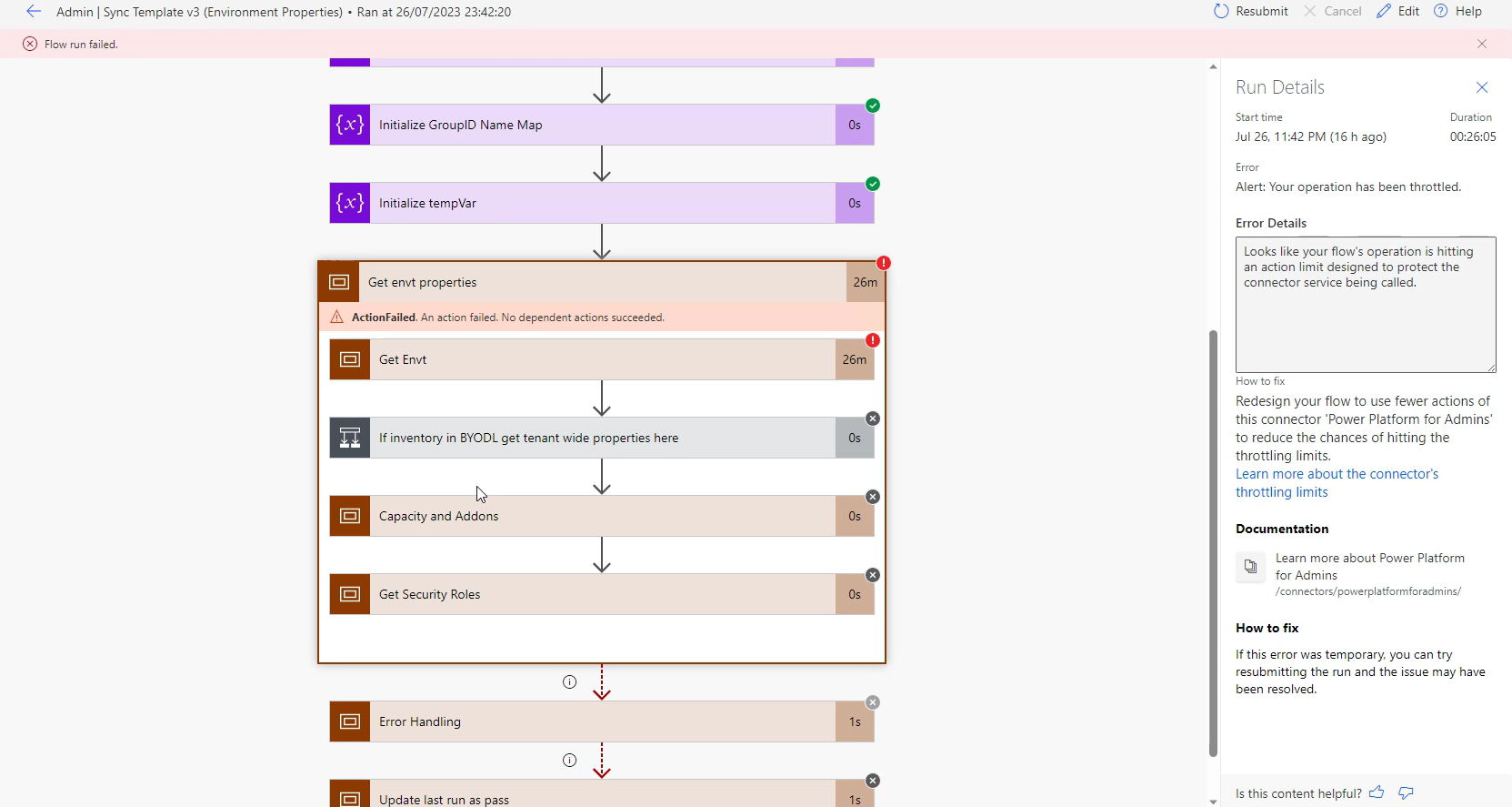Coe Starter Kit Bug Admin Sync Template V3 Environment Properties Limit Issue · Issue