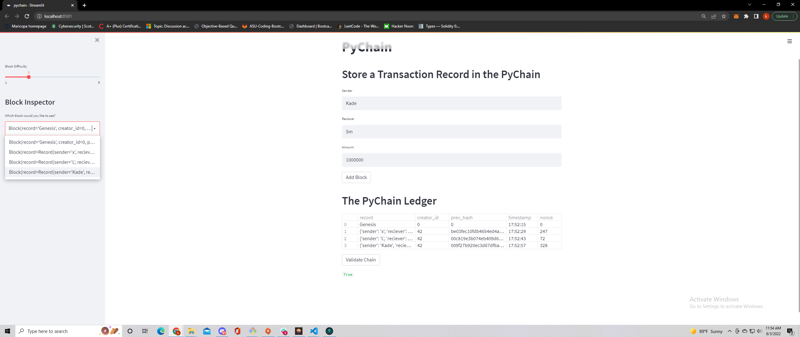 GitHub - kadezar/Pychain-Ledger