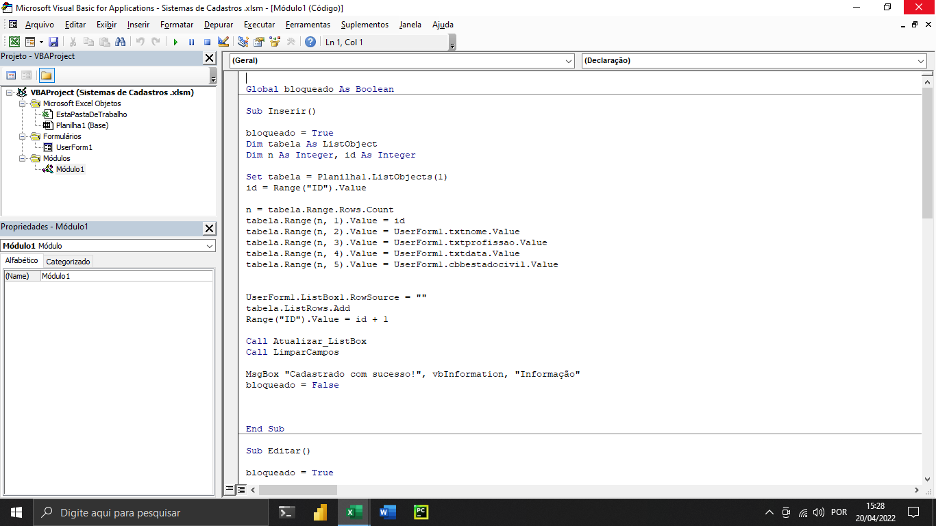 GitHub - GABRIEL-KOLLER/Sistema-de-cadastros-VBA