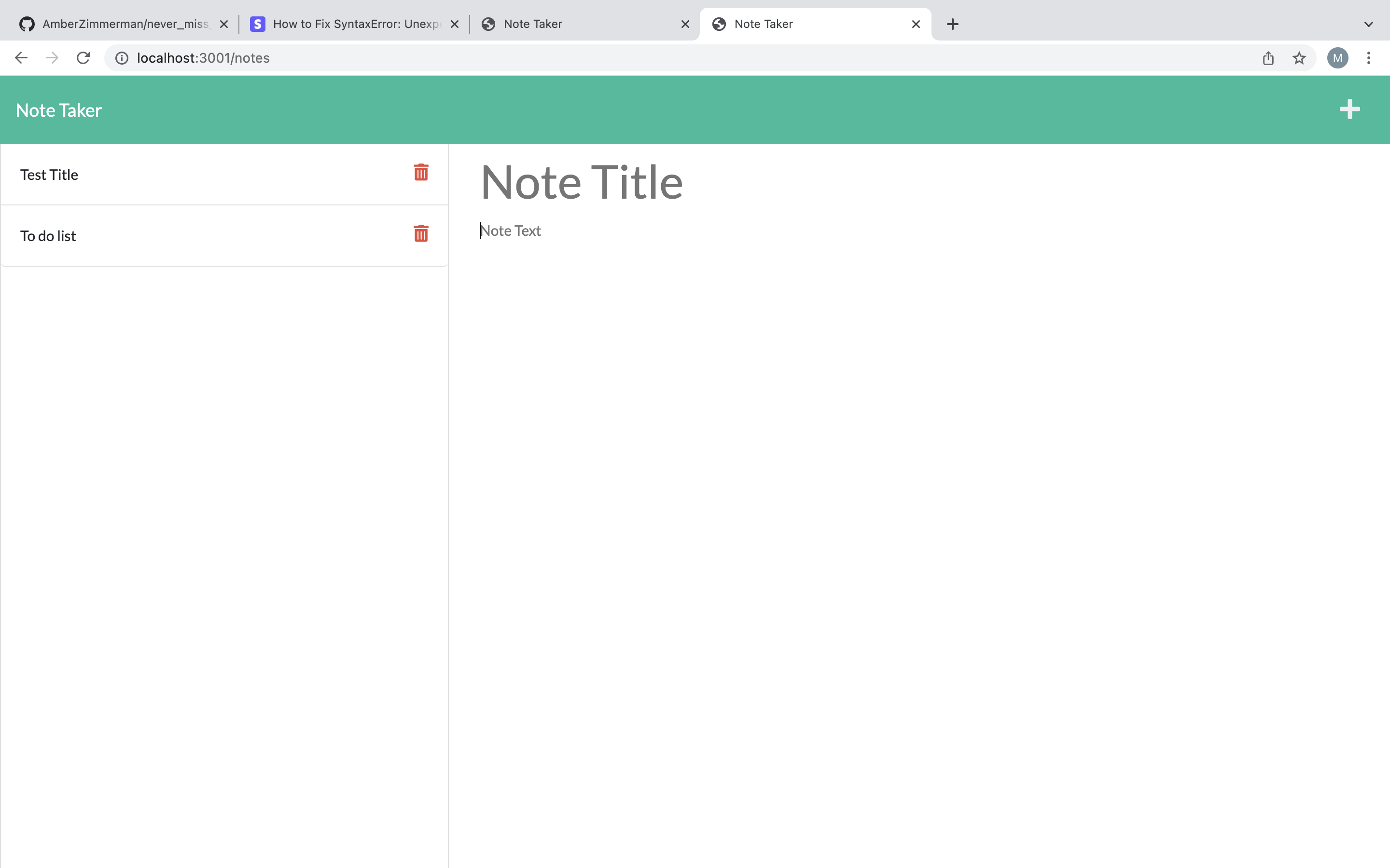 GitHub - MaryiaVinogradova/Note-tracker