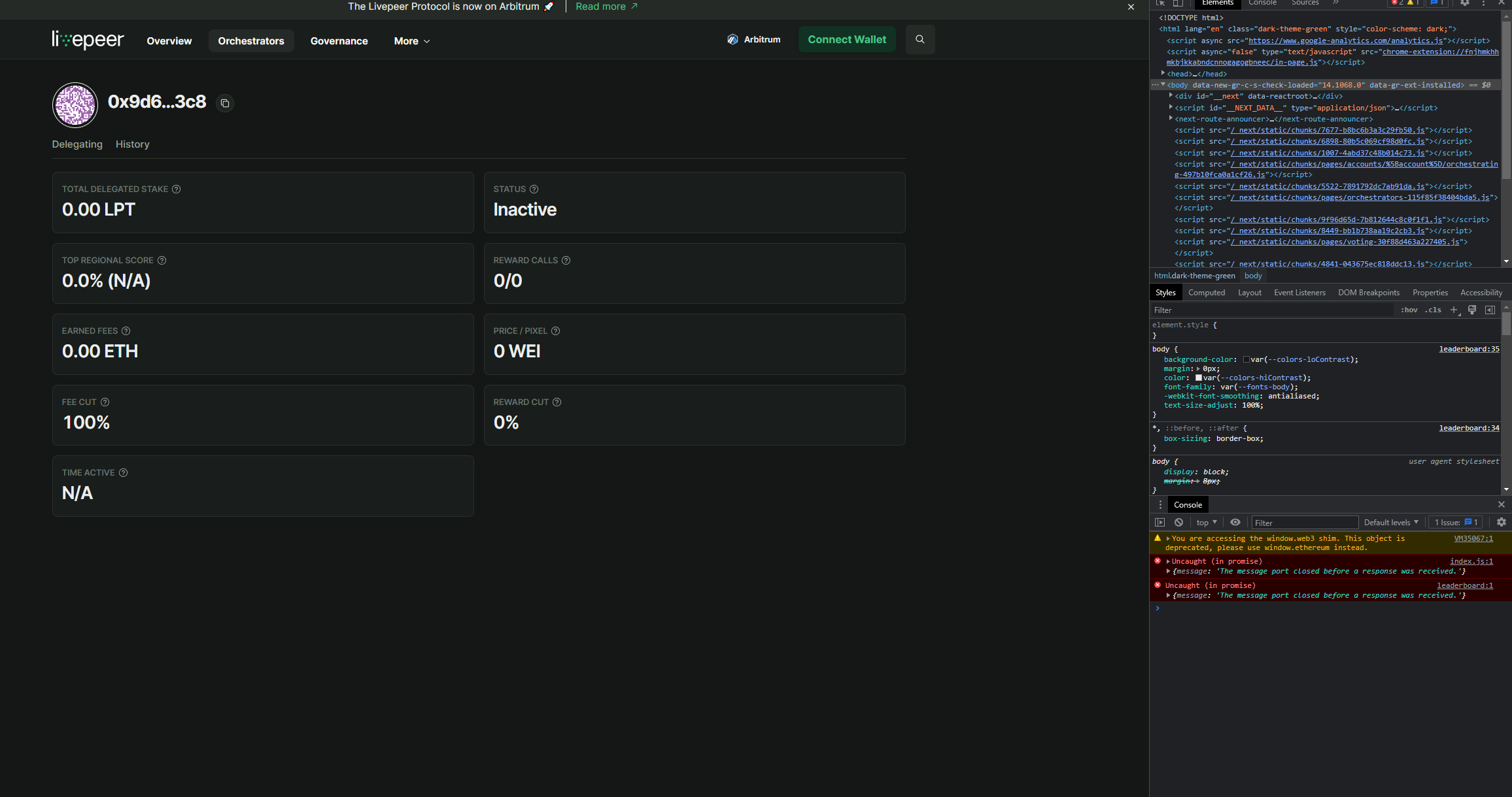 Orchestrator/Delegator Details Intermittent Failure · Issue #161 · livepeer/explorer · GitHub