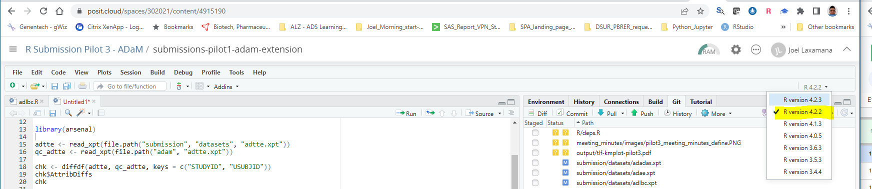 New R version in POSIT 4.2.3 · Issue #95 · RConsortium/submissions-pilot3-adam · GitHub