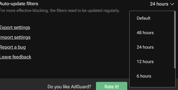 Show which timescale is default for auto-update filters · Issue #2295 · AdguardTeam ...