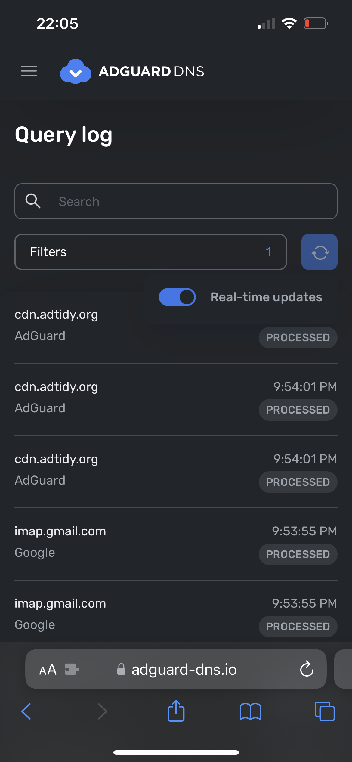 Over 10 minute delay in queries showing up in log · Issue #573 · AdguardTeam/AdGuardDNS · GitHub