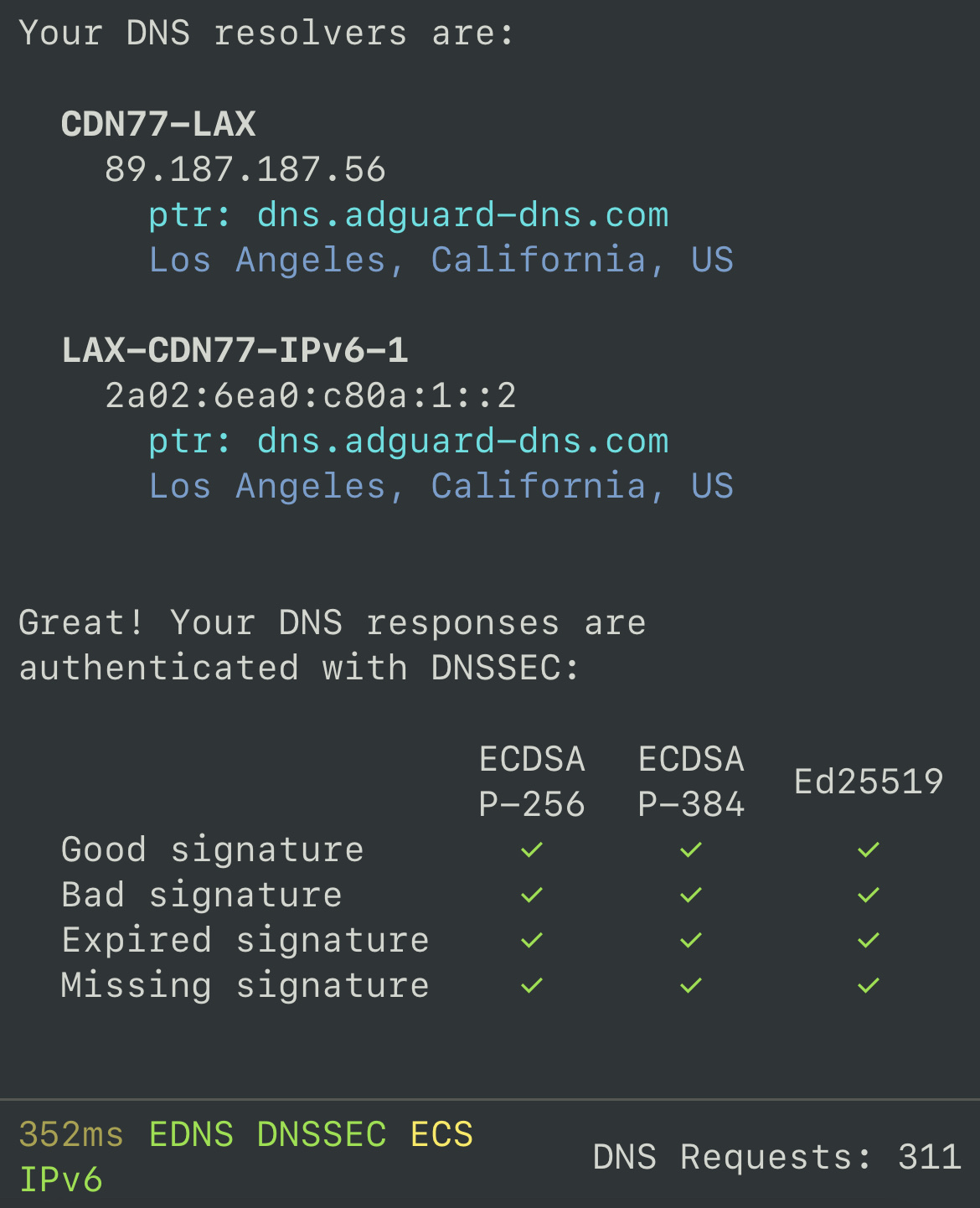 Google DNS appearing as a resolver when connected to the Sydney, AU ...