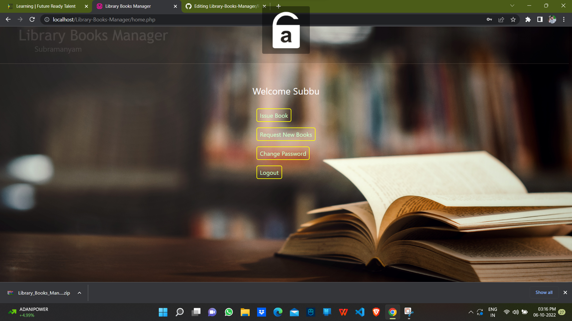 GitHub - KanithiSubramanyam/Library-Books-Manager: Library Management ...