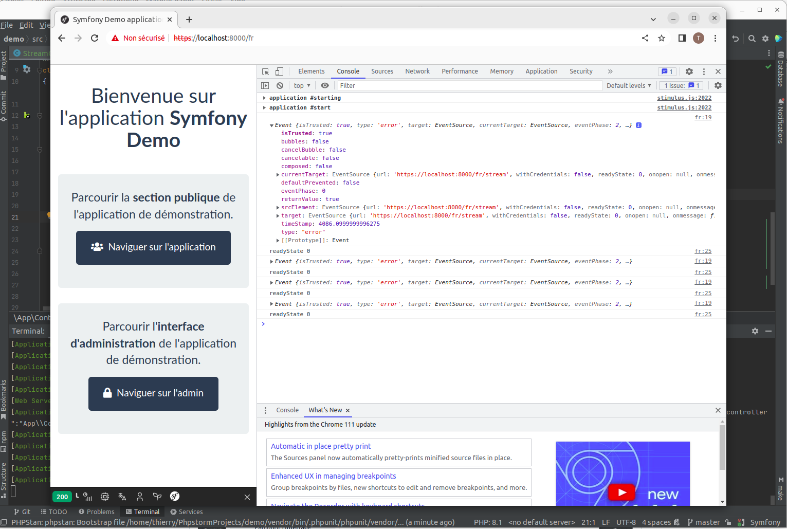 StreamedResponse / can't get response client side (sourceEvents.readyState = 0) · symfony ...