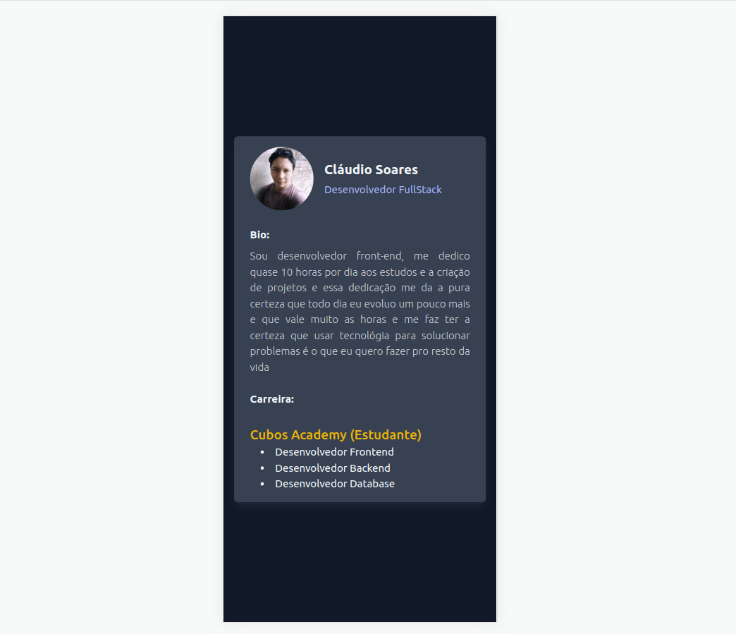 Github Claudioares Card Tailwind Css Card De Experiência De Usuário Prática De