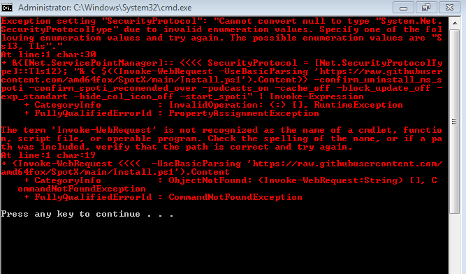 block the spot some kind of error pls help · Issue #401 · mrpond/BlockTheSpot · GitHub