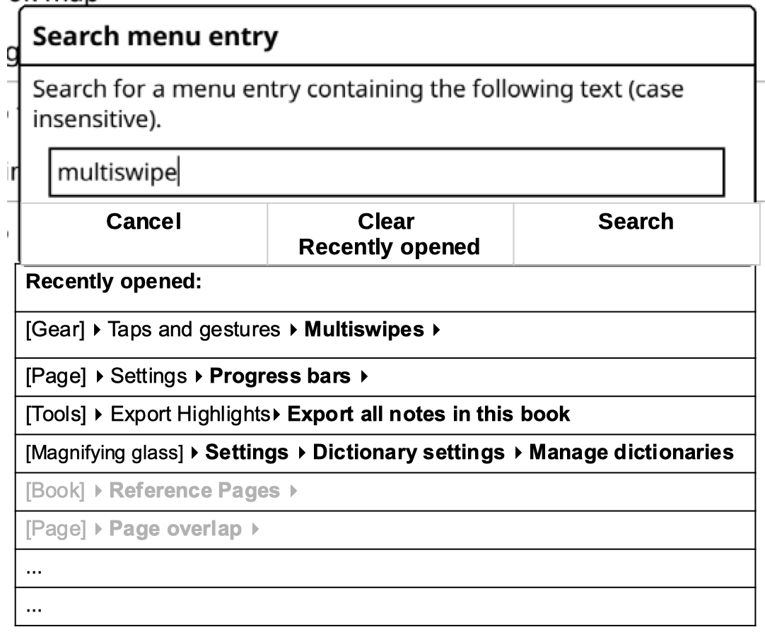 FR: Direct access to any menu level via gesture/profile or Menu Search · Issue #10686 · koreader ...
