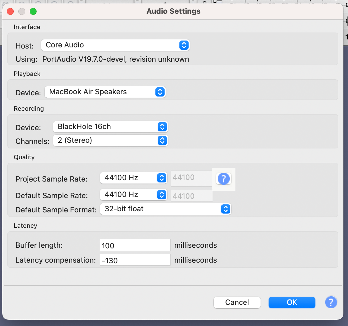 Audacity doesn't pick up the signal from blackhole on MacOS Ventura · Issue #4834 · audacity ...