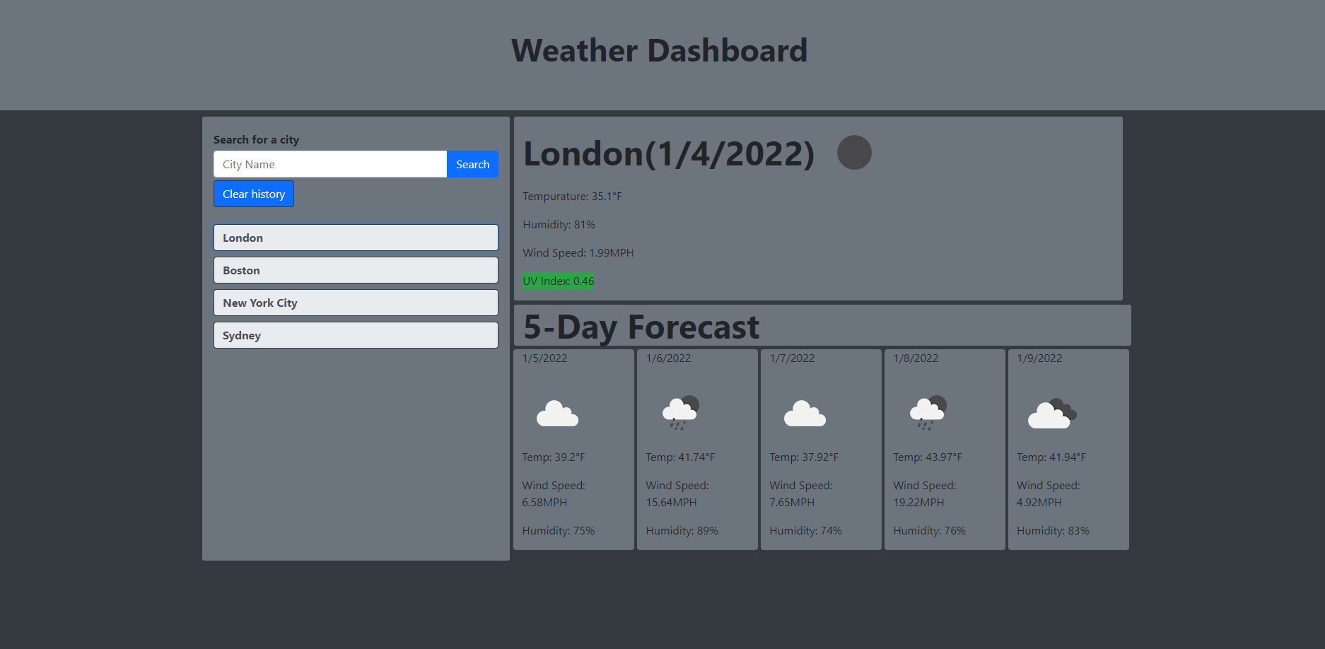 GitHub - AndrewSchoenbauer/Weather-Dashboard