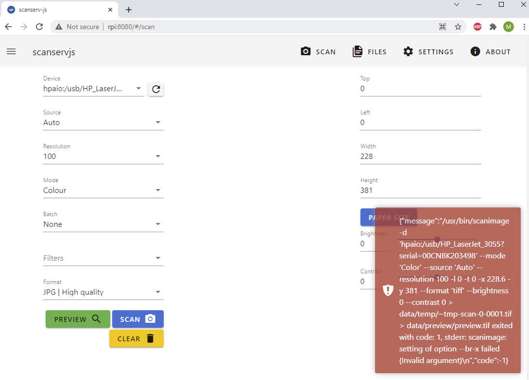 Arm64 build for raspberry pi · Issue #372 · sbs20/scanservjs · GitHub
