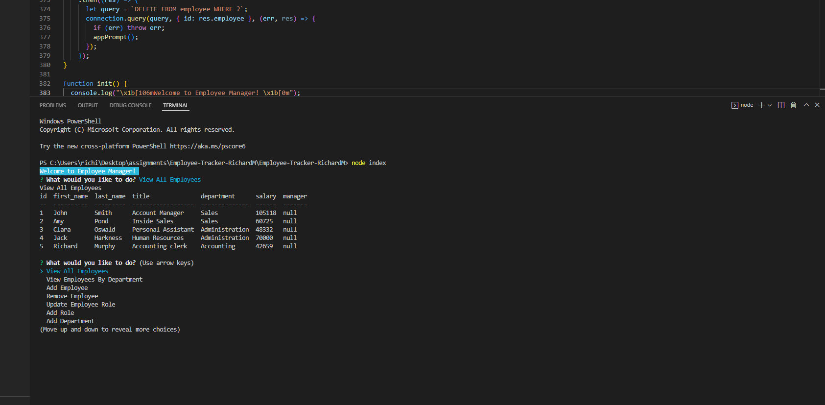 GitHub - richinatl/Employee-Tracker-RichardM