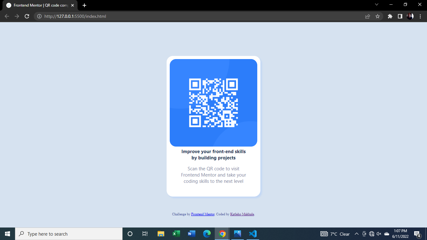GitHub - En-route/QR-CardComponent: QR Card Component using HTML and CSS