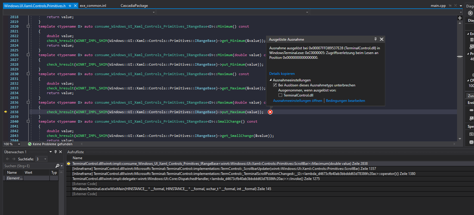 Access Violation · Issue #3311 · microsoft/terminal · GitHub
