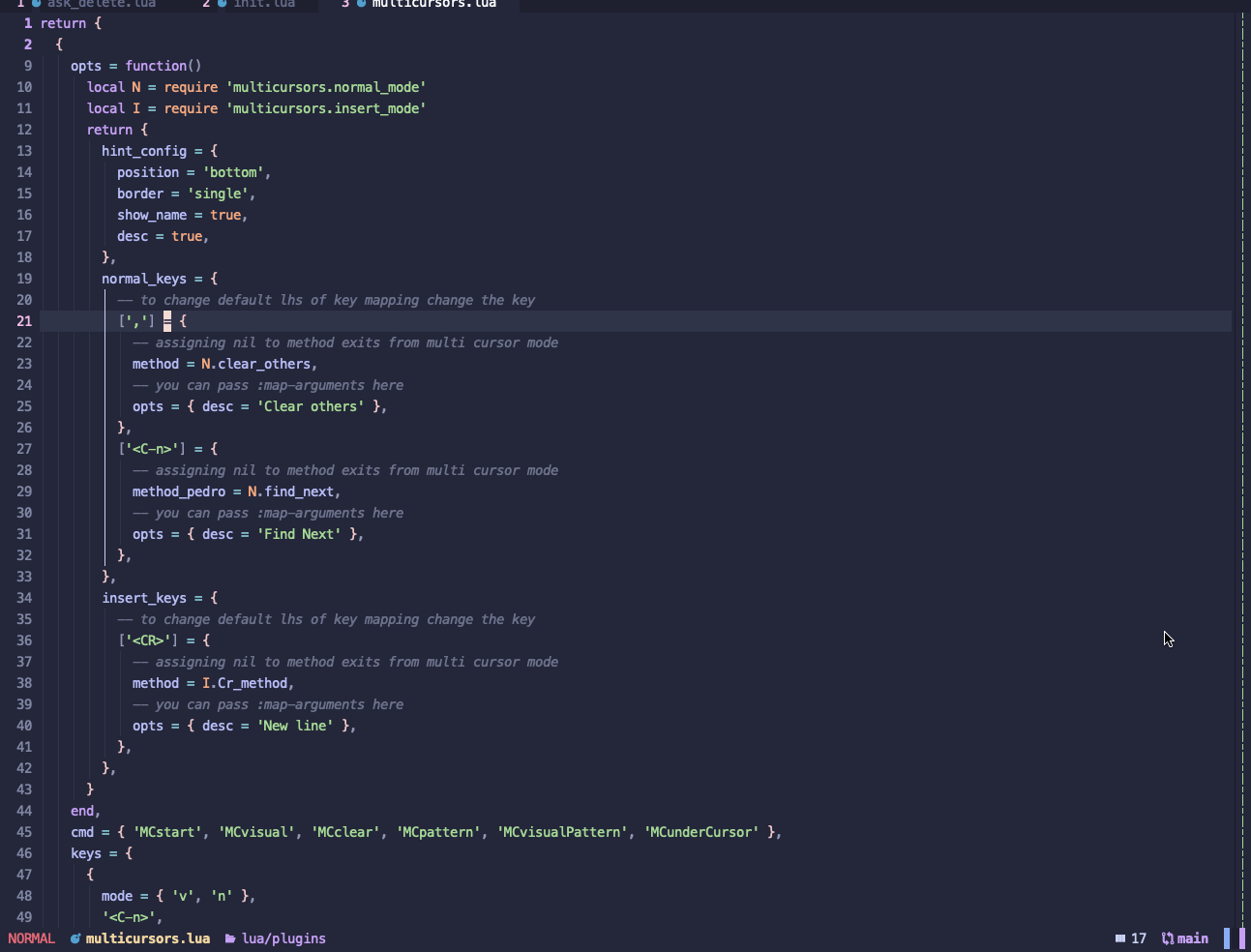 when try to start MC on a ' (single quote) it select more text on next ...