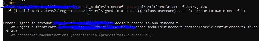 Microsoft GamePass Accounts are not working · Issue #2333 · PrismarineJS/mineflayer · GitHub