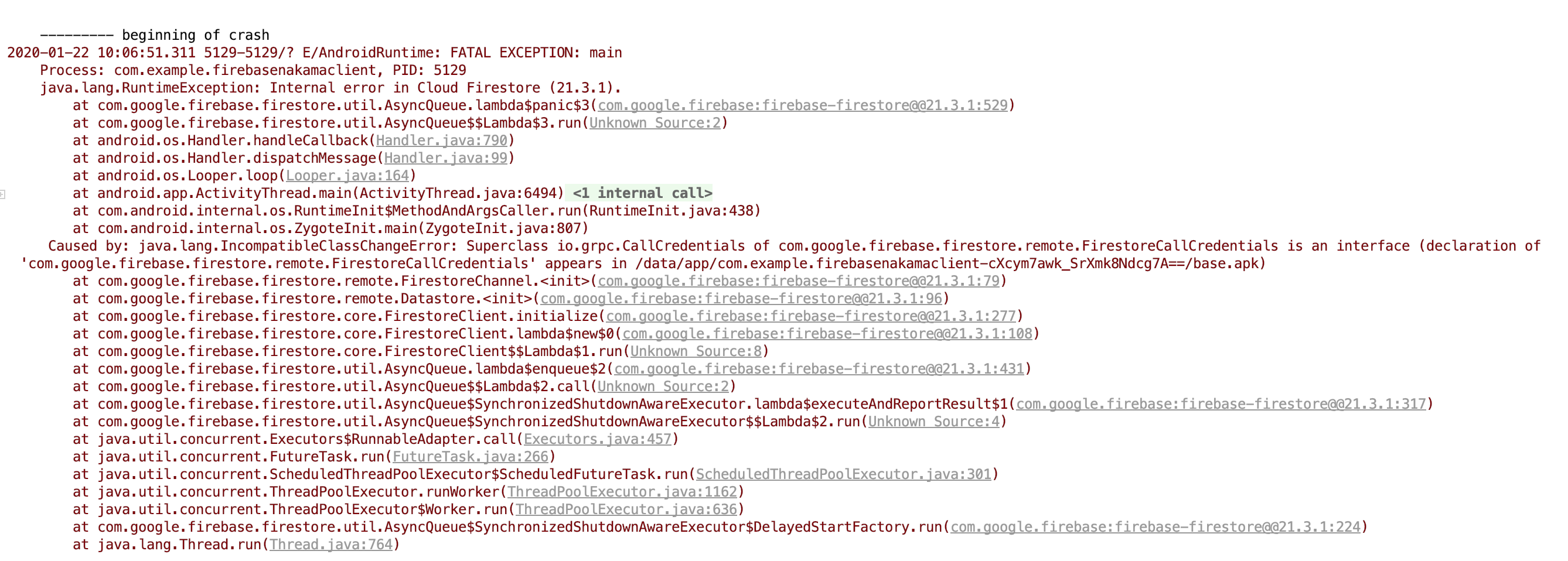 Incompatible dependencies between Firestore and Nakama android Client · Issue #31 · heroiclabs ...