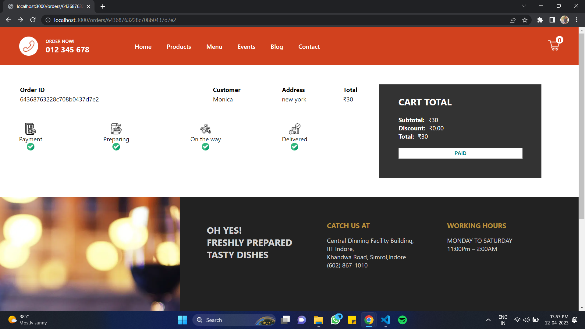 GitHub - agarwalayushi2102/Hackistica2023: About A food ordering web ...