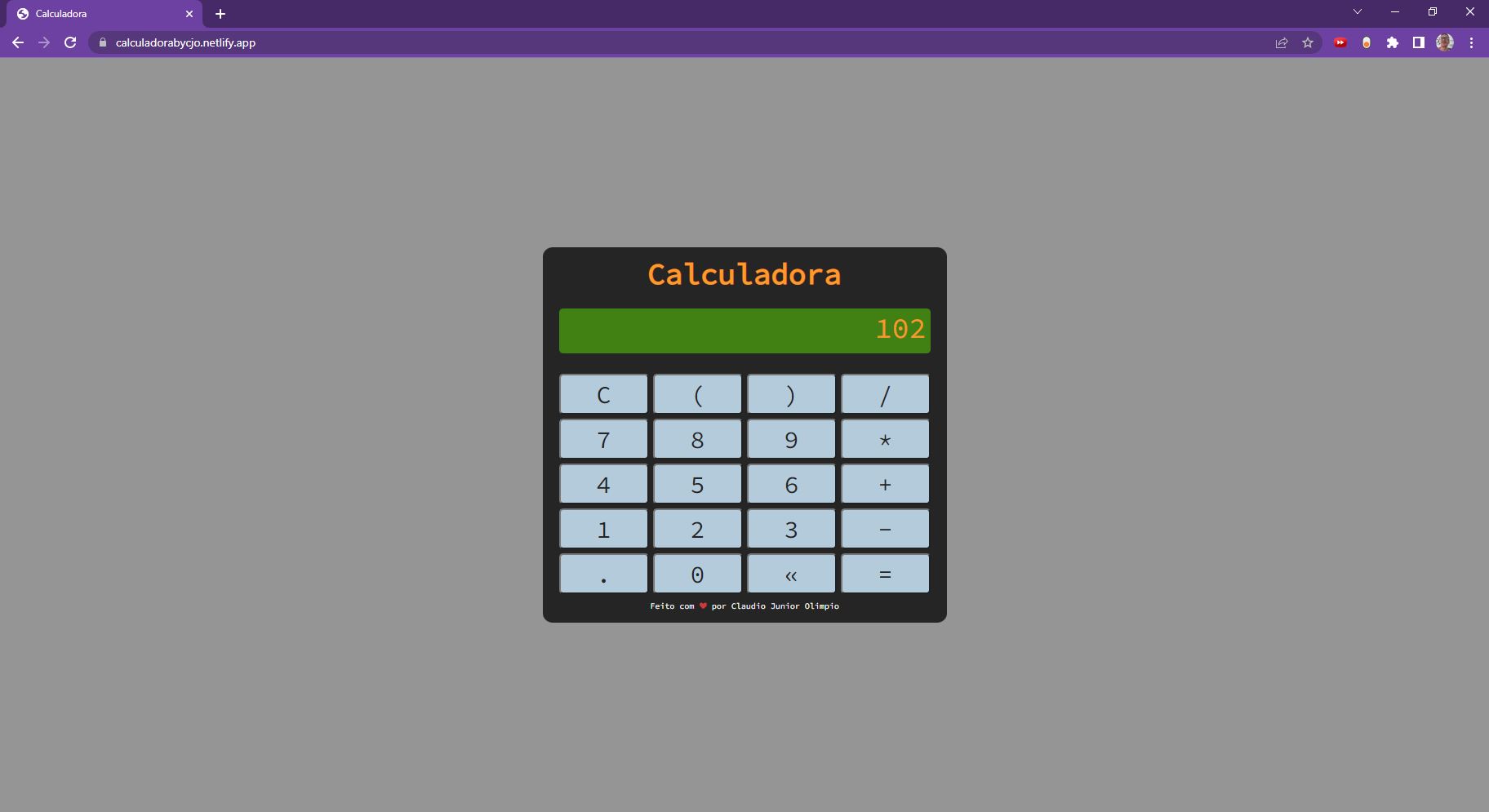 GitHub - ClaudioProjects/calculadoraSimples: Calculadora | Js | Css | Html