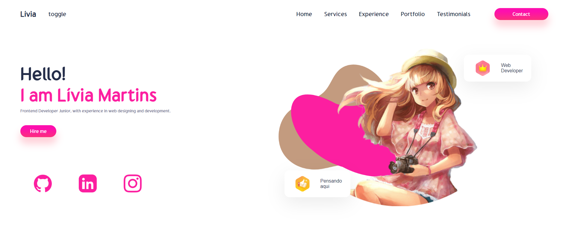 GitHub - LiviaMartinss/Portfolio-React: This is a responsive website made with React