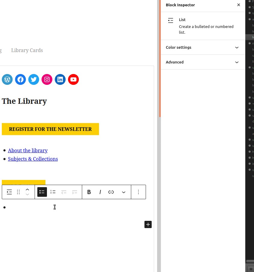 Block Style variations for core list block are not included in the full ...