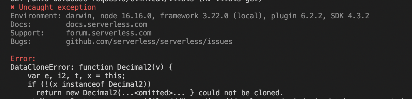 Error Processing Numeric Data Type · Issue 1556 · Dheraultserverless Offline · Github