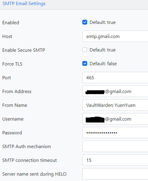SMTP setup trouble for Gmail · dani-garcia vaultwarden · Discussion ...