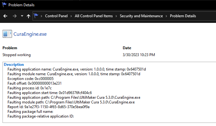 Crashing out · Issue #15096 · Ultimaker/Cura · GitHub