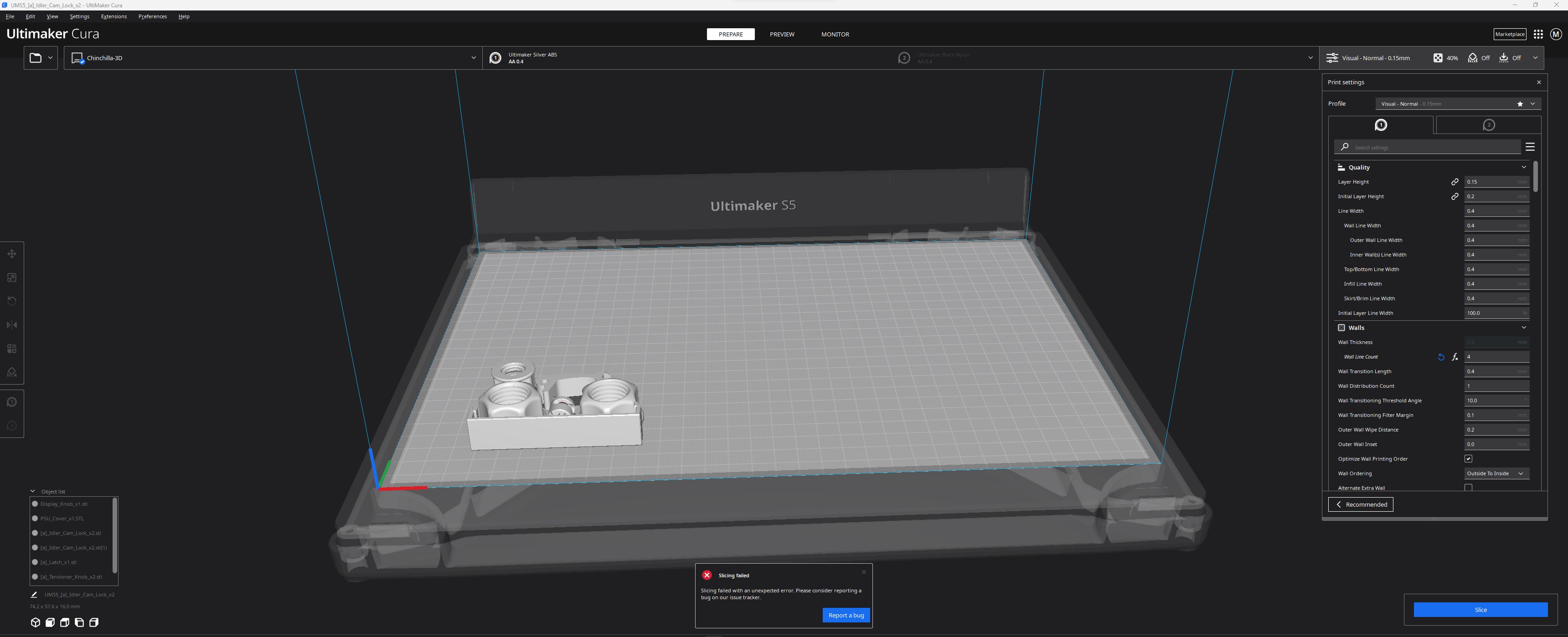 Slicing Failed · Issue 14406 · Ultimaker Cura · Github