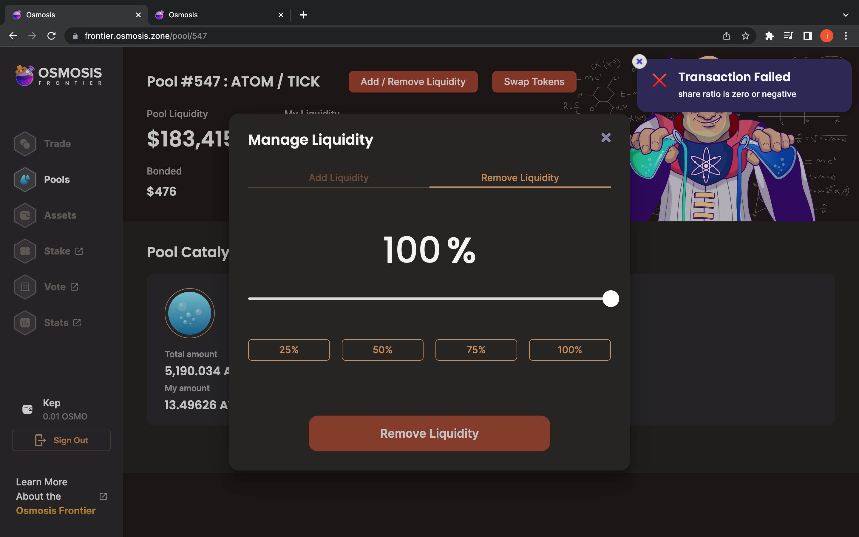 Frontier - Inability to unbond after incentives end · Issue #457 · osmosis-labs/osmosis-frontend ...