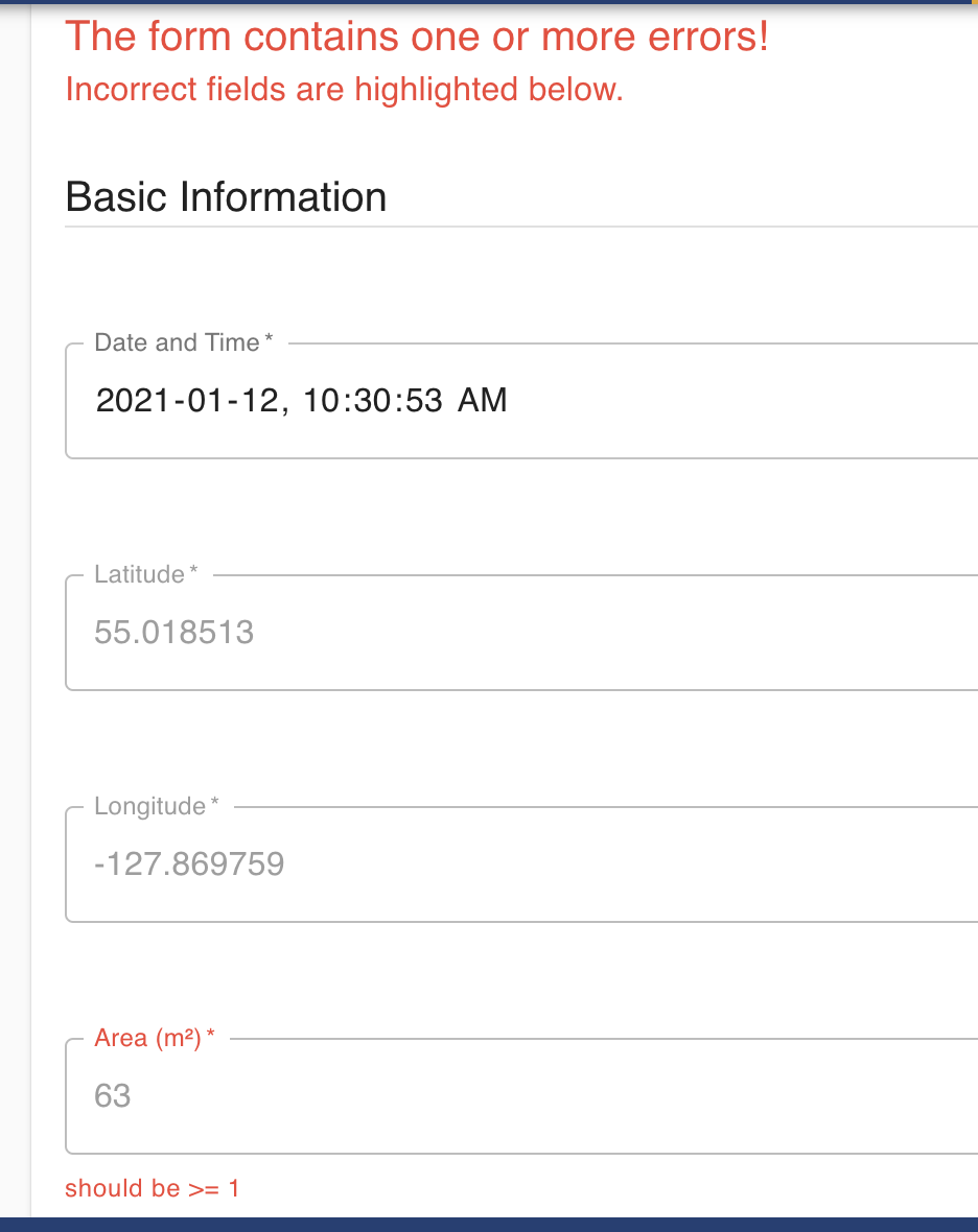 Form errors still caching · Issue #405 · bcgov/invasivesbc · GitHub