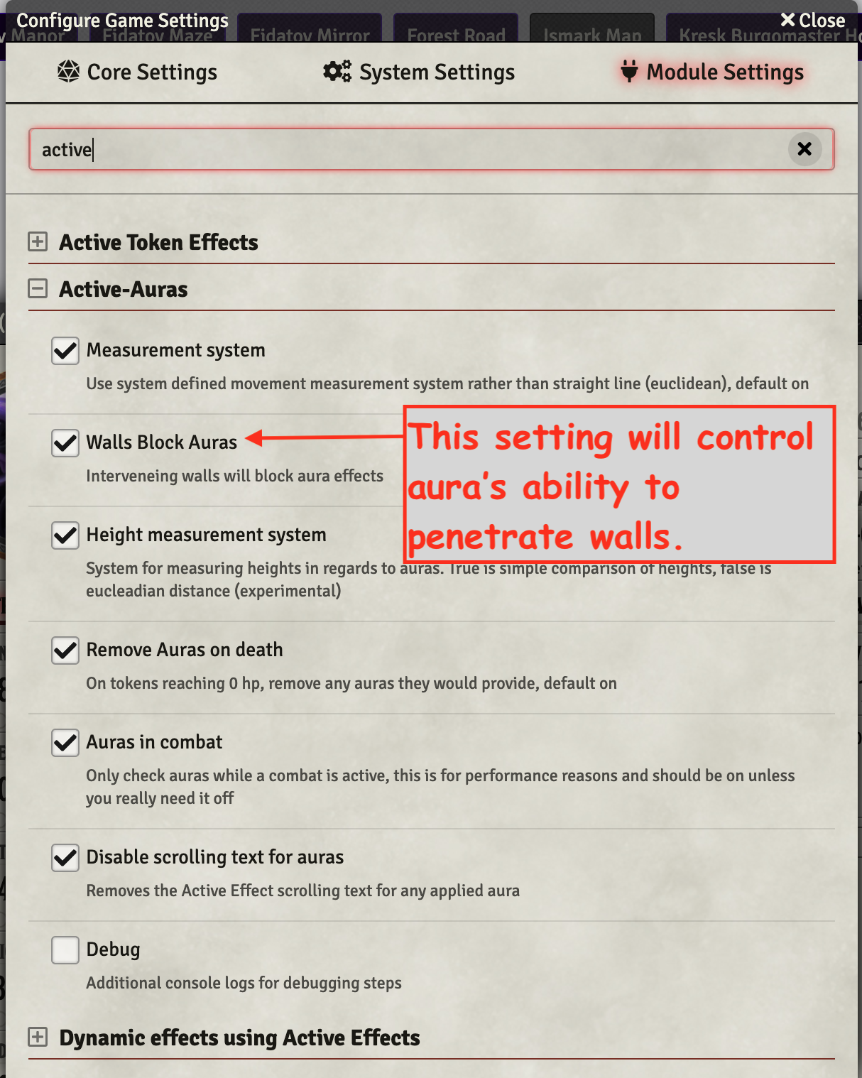 Add a per Aura "Walls Block Aura" option · Issue #231 · kandashi/Active-Auras · GitHub