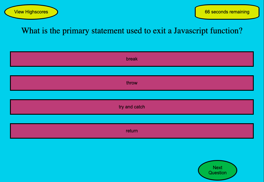 GitHub - EmeraldAGreen/code-quiz: DU Coding Camp Assignment 4