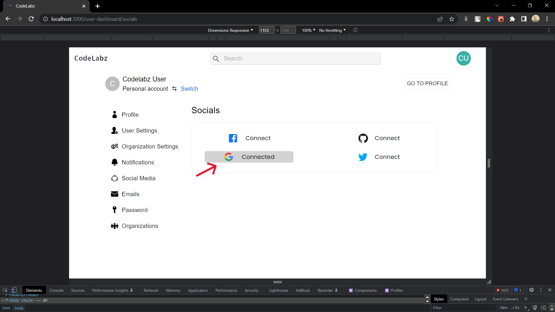 Bug : In User settings the menu disappears in small screens. · Issue #499 · scorelab/Codelabz ...