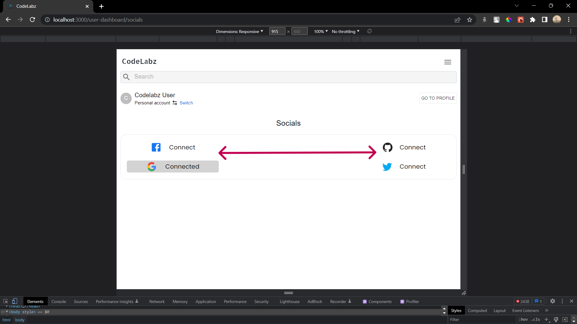 Bug : In User settings the menu disappears in small screens. · Issue #499 · scorelab/Codelabz ...