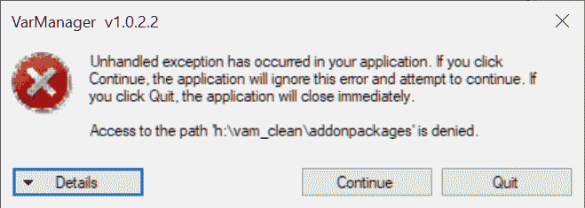 Access denied and version number mismatch · Issue #6 · feelfar/varManager · GitHub