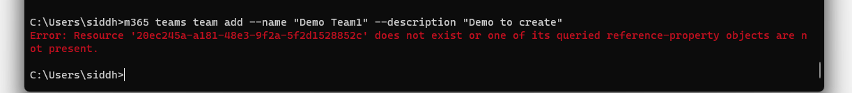 team add command throwing error but create teams successfully · Issue #4755 · pnp/cli ...