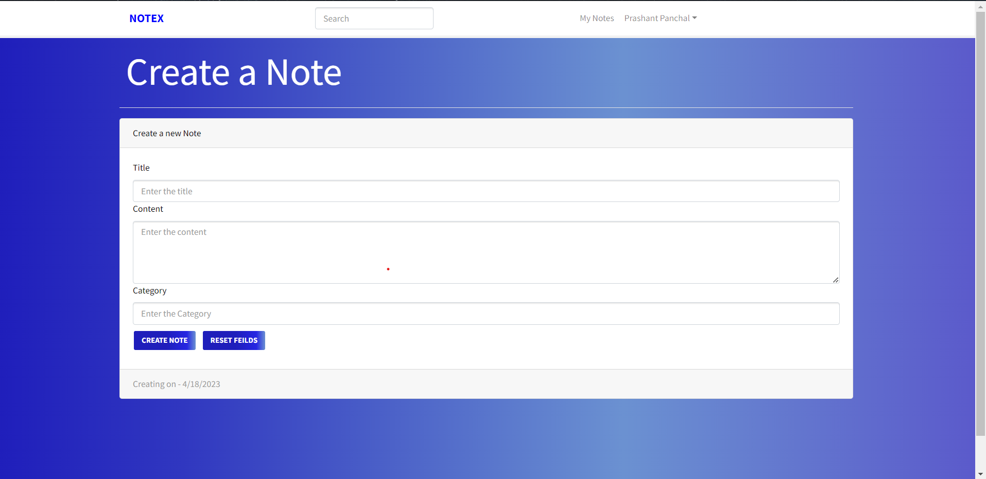 GitHub - prashantp2524/notex_mern_project: mern stack project